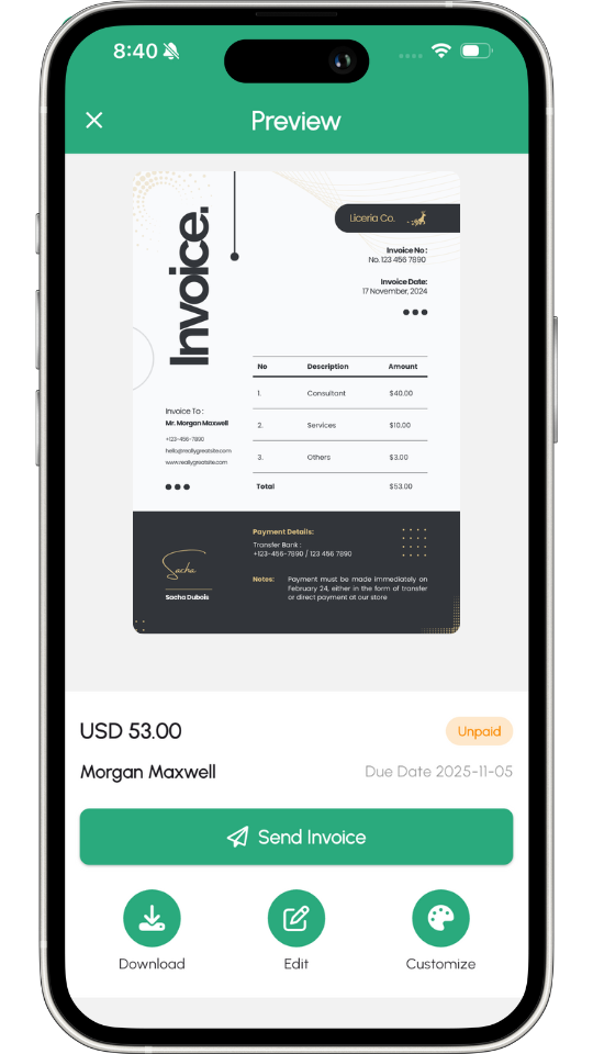 Invoize – Free Invoice Maker App | Create & Send Professional Invoices Instantly